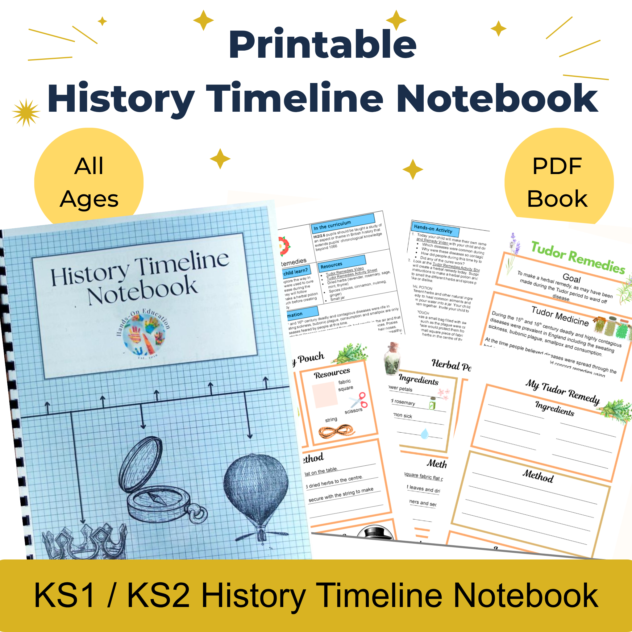 History Timeline Notebook | Printable Primary History Timeline PDF ...